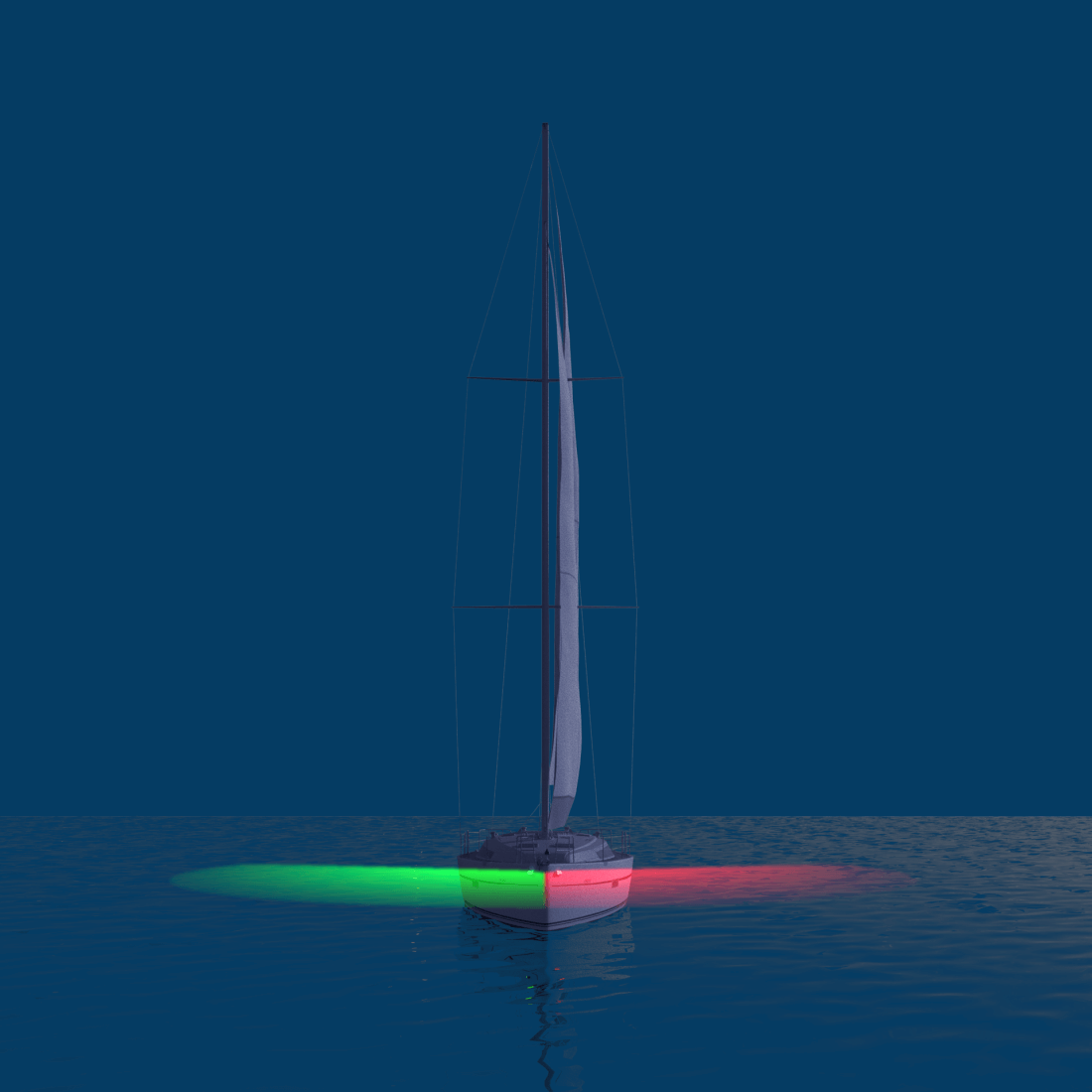 Feux de navigation à montrer la nuit selon le type de bateau