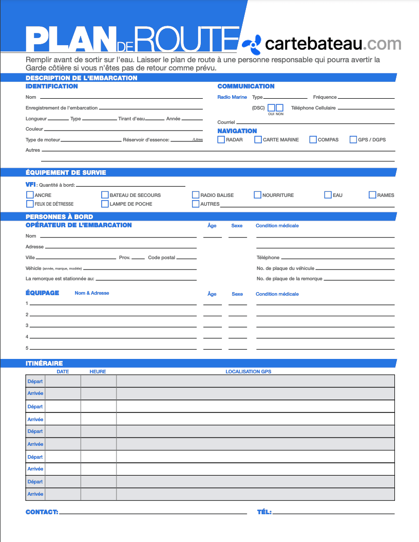 Plan de route / Plan de navigation